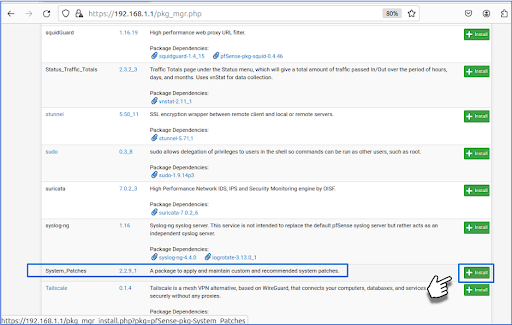Using pfSense Software System Patches